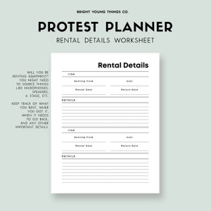 Printable Protest Planner, Protest Plan, Social Justice Protest ...
