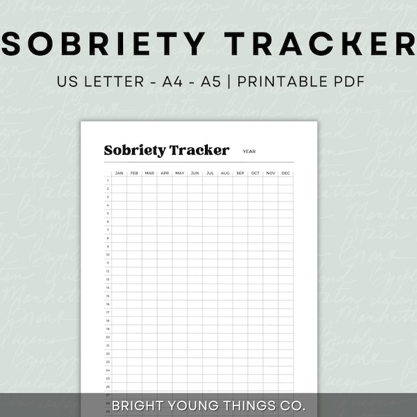 Printable Sobriety Calendar - Etsy