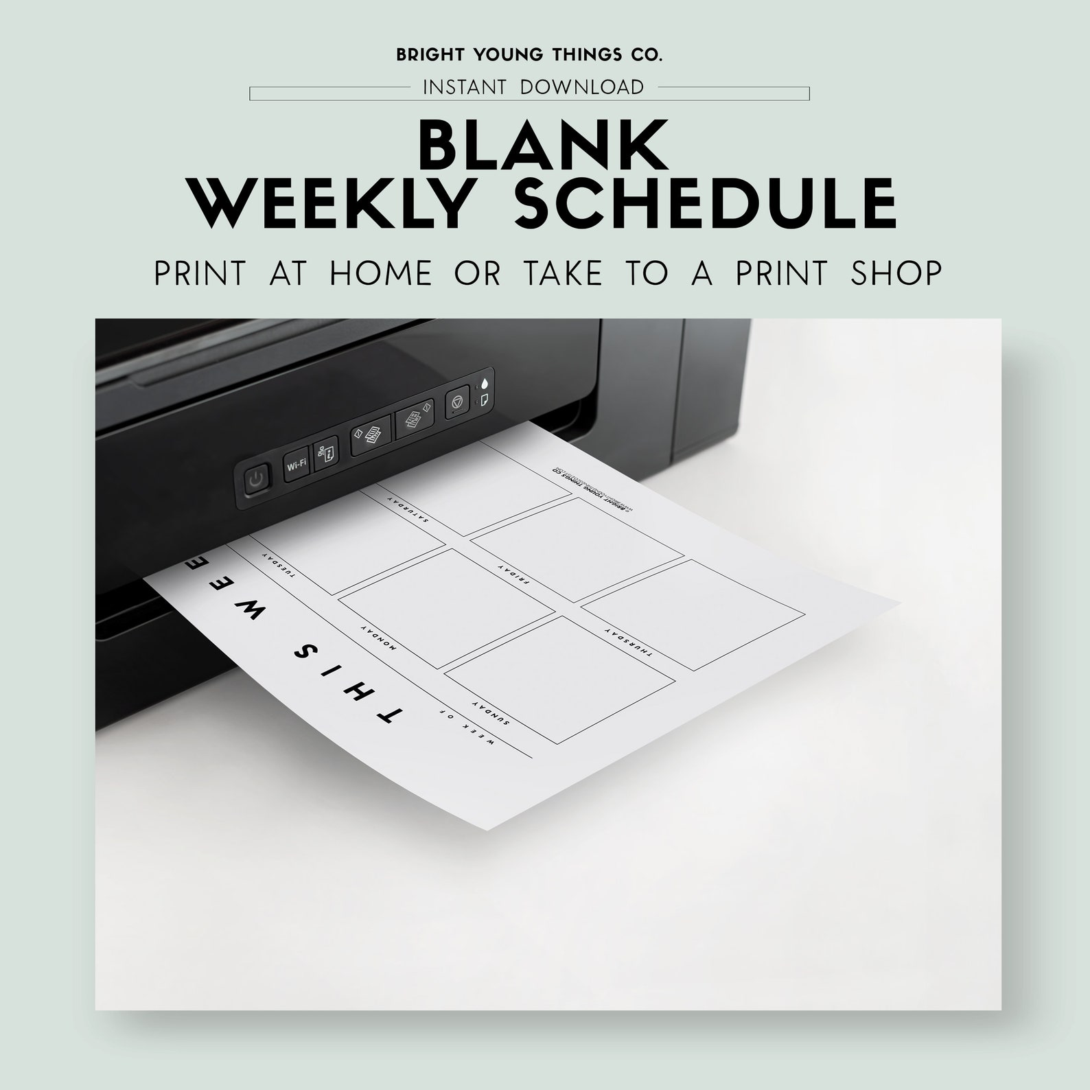 Blank Weekly Schedule, Blank Weekly Calendar, Minimalist Calendar ...