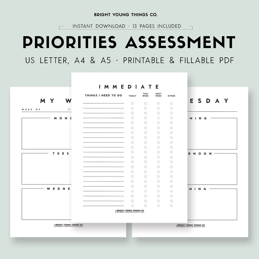 Priority Planner, Productivity Planner, Work From Home, A5 Planner ...