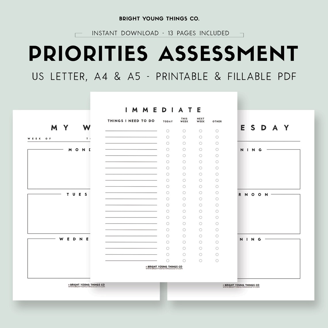Priority Planner, Productivity Planner, Work From Home, A5 Planner ...