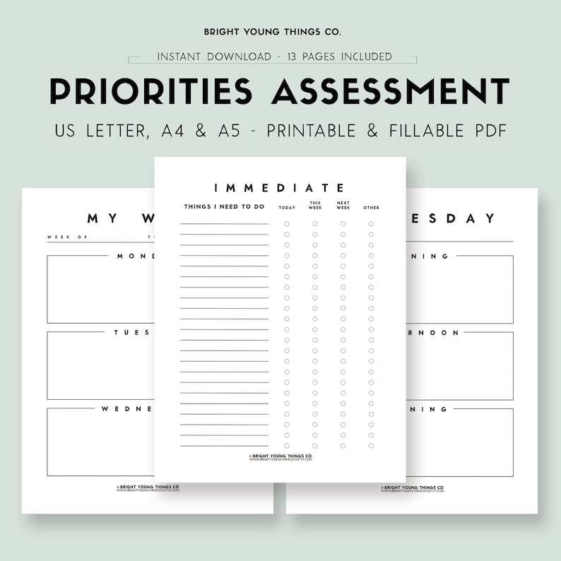 Priority Planner, Productivity Planner, Work From Home, A5 Planner ...