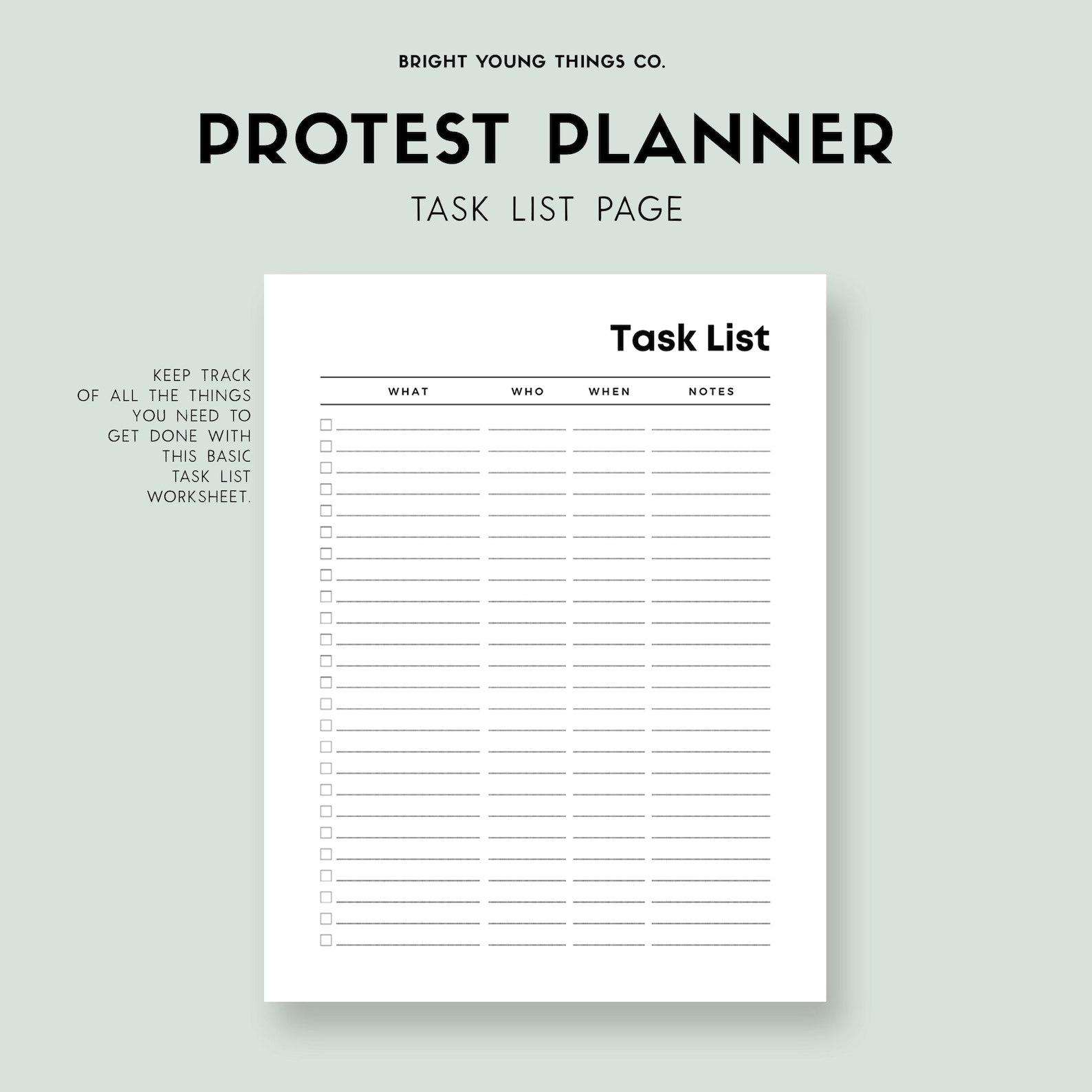 Printable Protest Planner, Protest Plan, Social Justice Protest ...