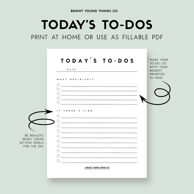 Printable to Do List, to Do List PDF, Digital to Do List, Fillable PDF ...