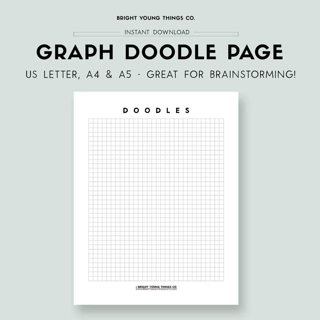 Digital Graph Paper Doodle Page, Graph Paper PDF Printable, Digital ...