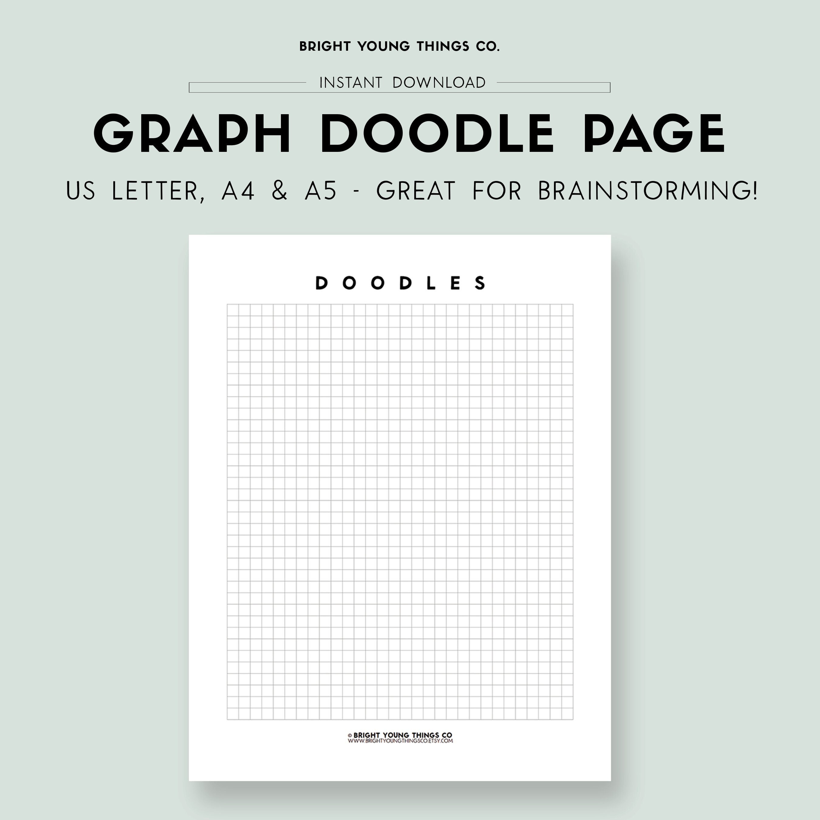 Digital Graph Paper Doodle Page, Graph Paper PDF Printable, Digital ...