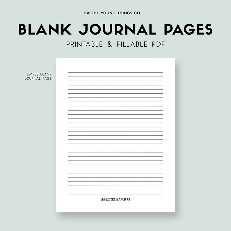Blank Journal Page Printable, Journal Page Printable, Lined Sheets ...