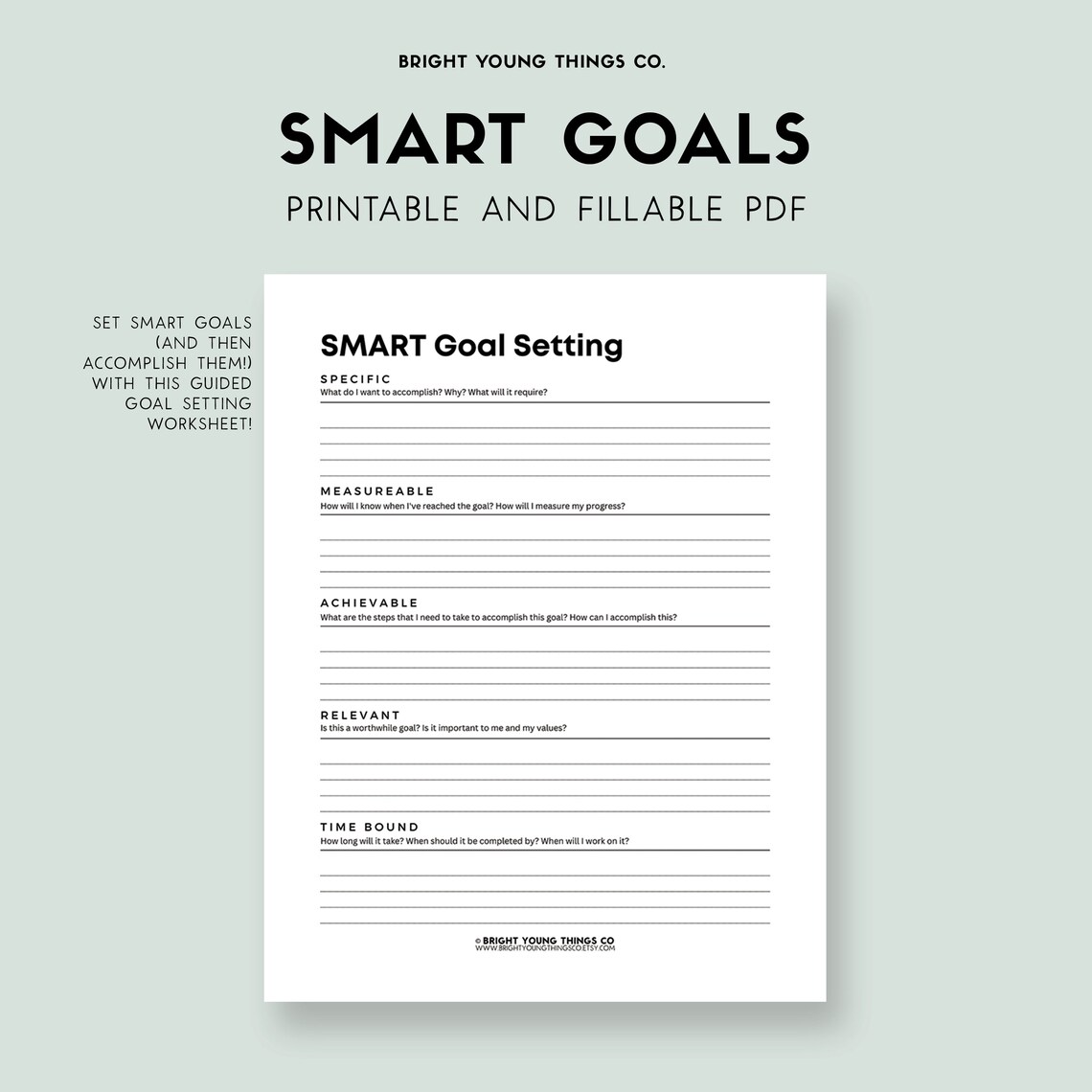 Smart Goals Planner Smart Goals Planner Printable Smart Goals