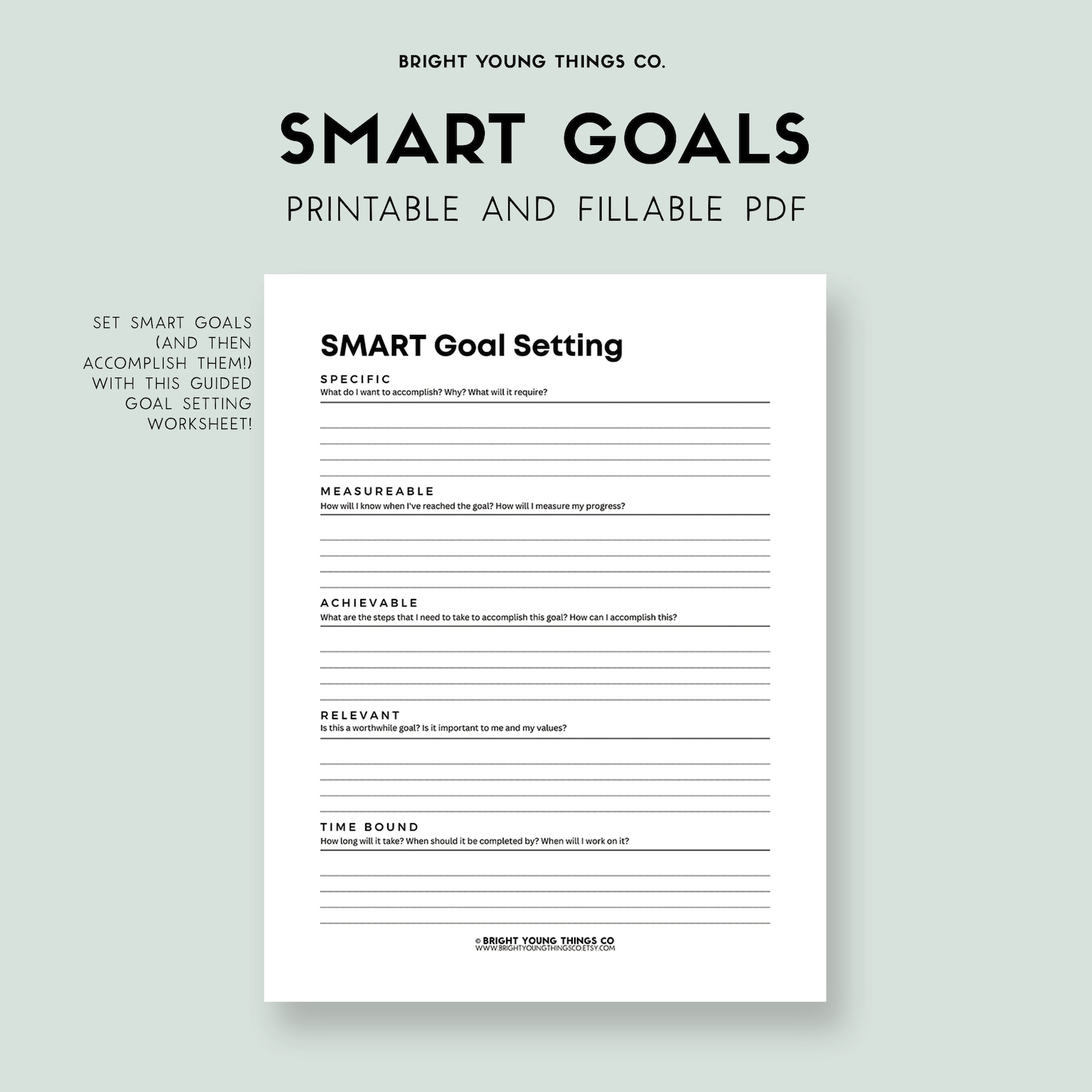 SMART Goals Planner, SMART Goals Planner Printable, SMART Goals ...