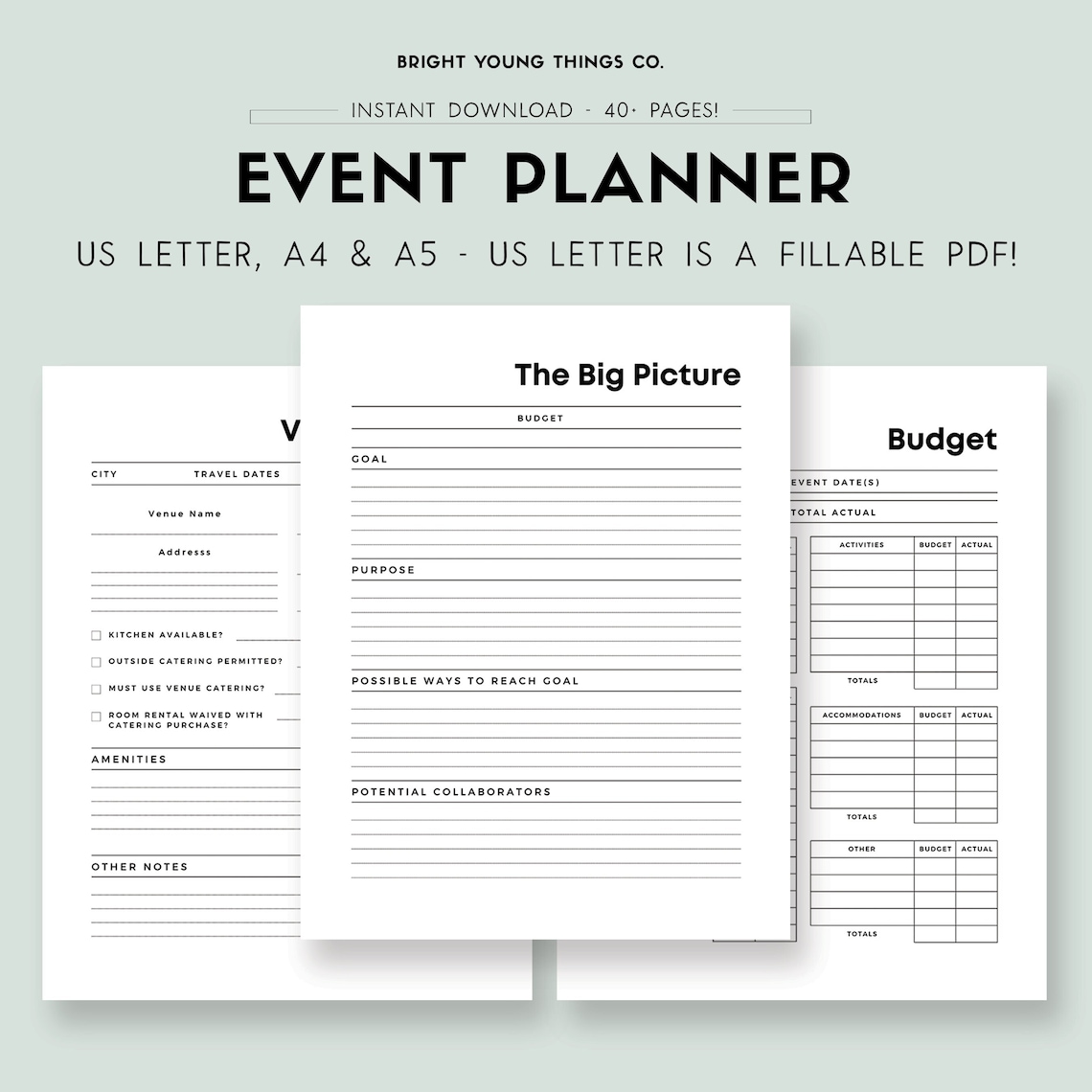 Event Planning Workbook Printable Event Planner Printable - Etsy
