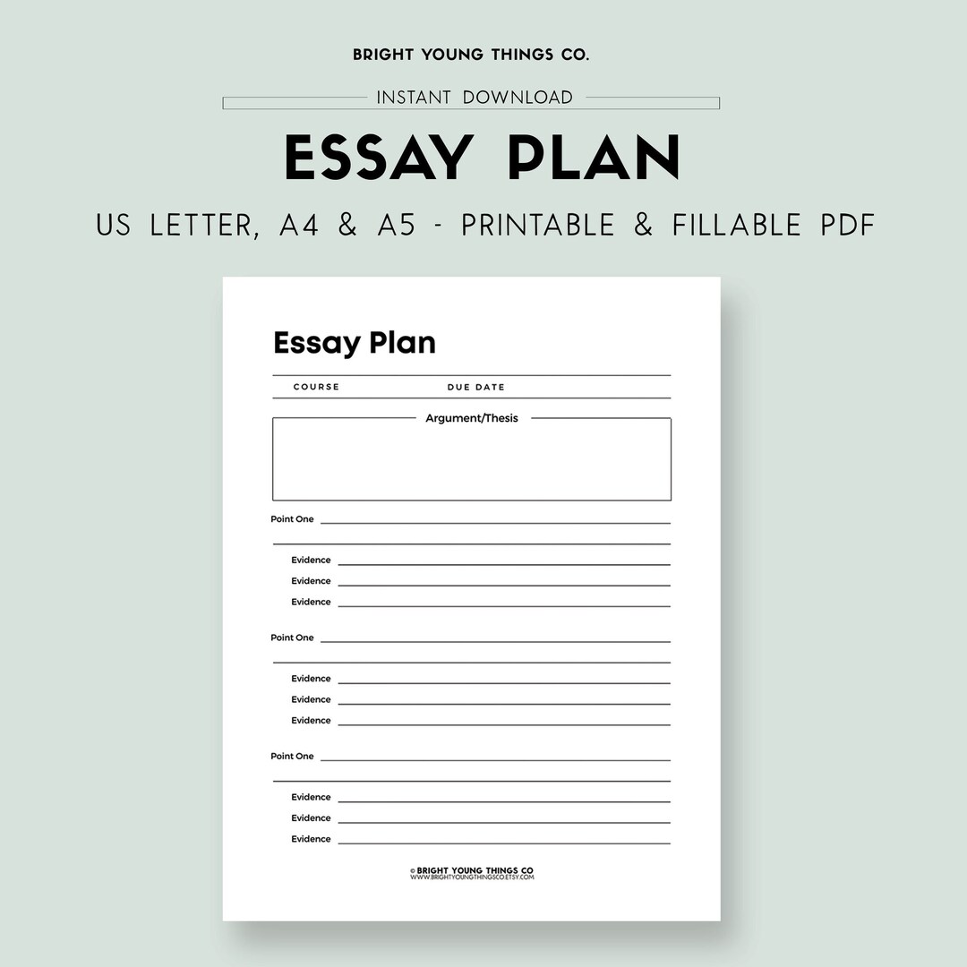 Essay Template, Essay Planner, Printable Essay Planner, Student ...