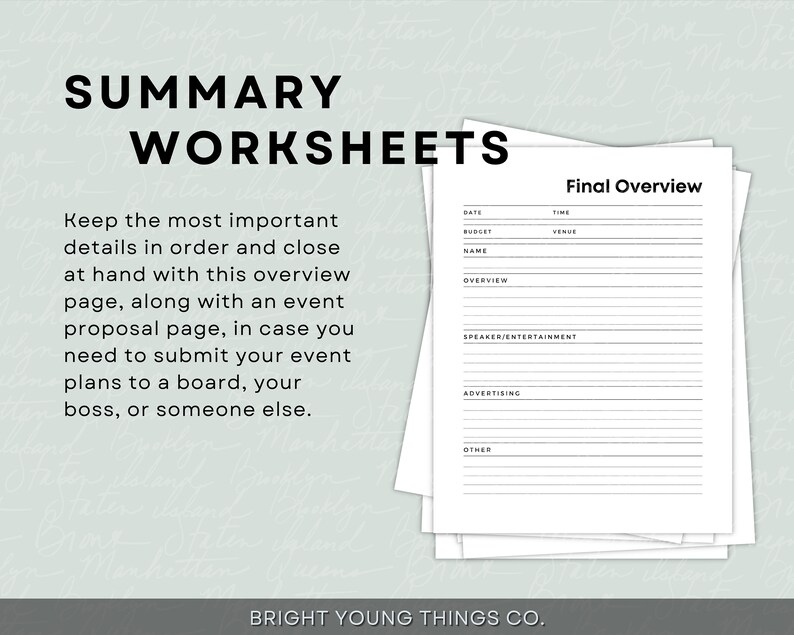 Event Planning Workbook, Printable Event Planner, Printable Planner ...