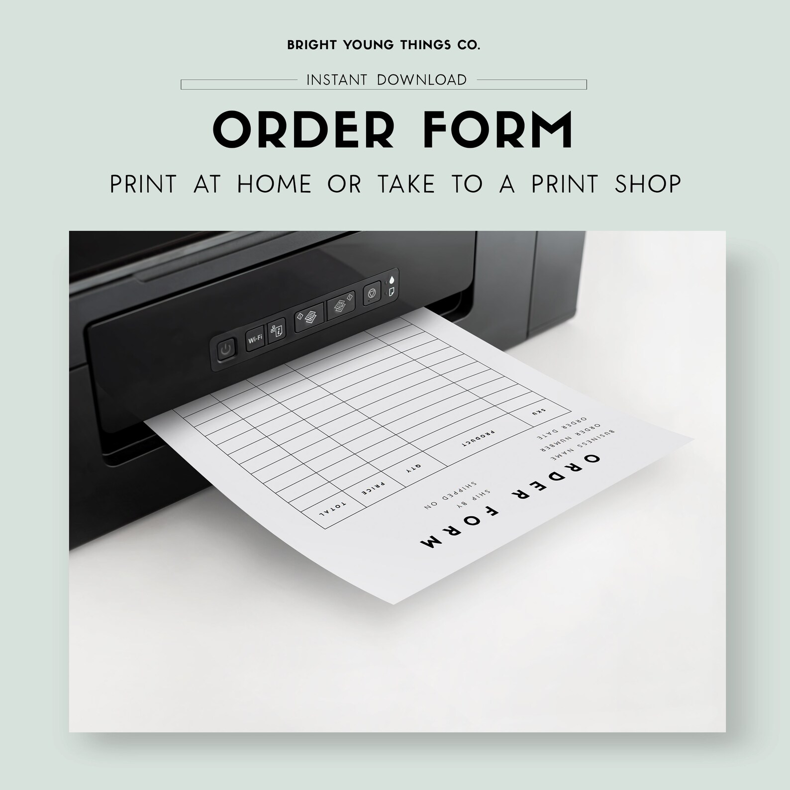 Order Form Printable, Small Business Order Form, Digital Download Order ...