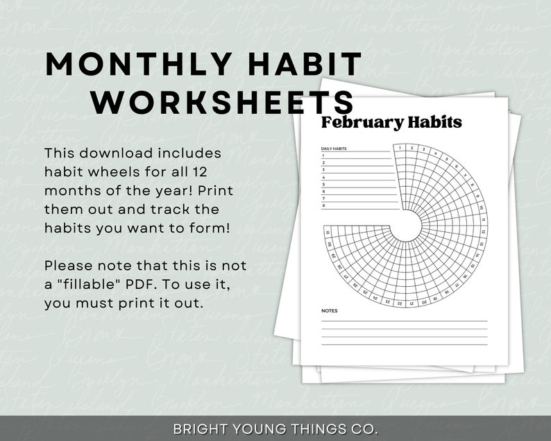 Printable Circle Habit Tracker, 12 Months Habit Tracker, Circle Habit ...