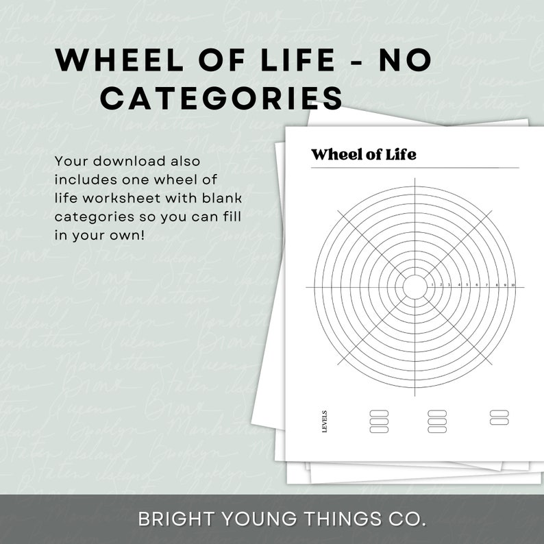 Wheel of Life Printable Worksheet, Wheel of Life PDF Printable, Self ...