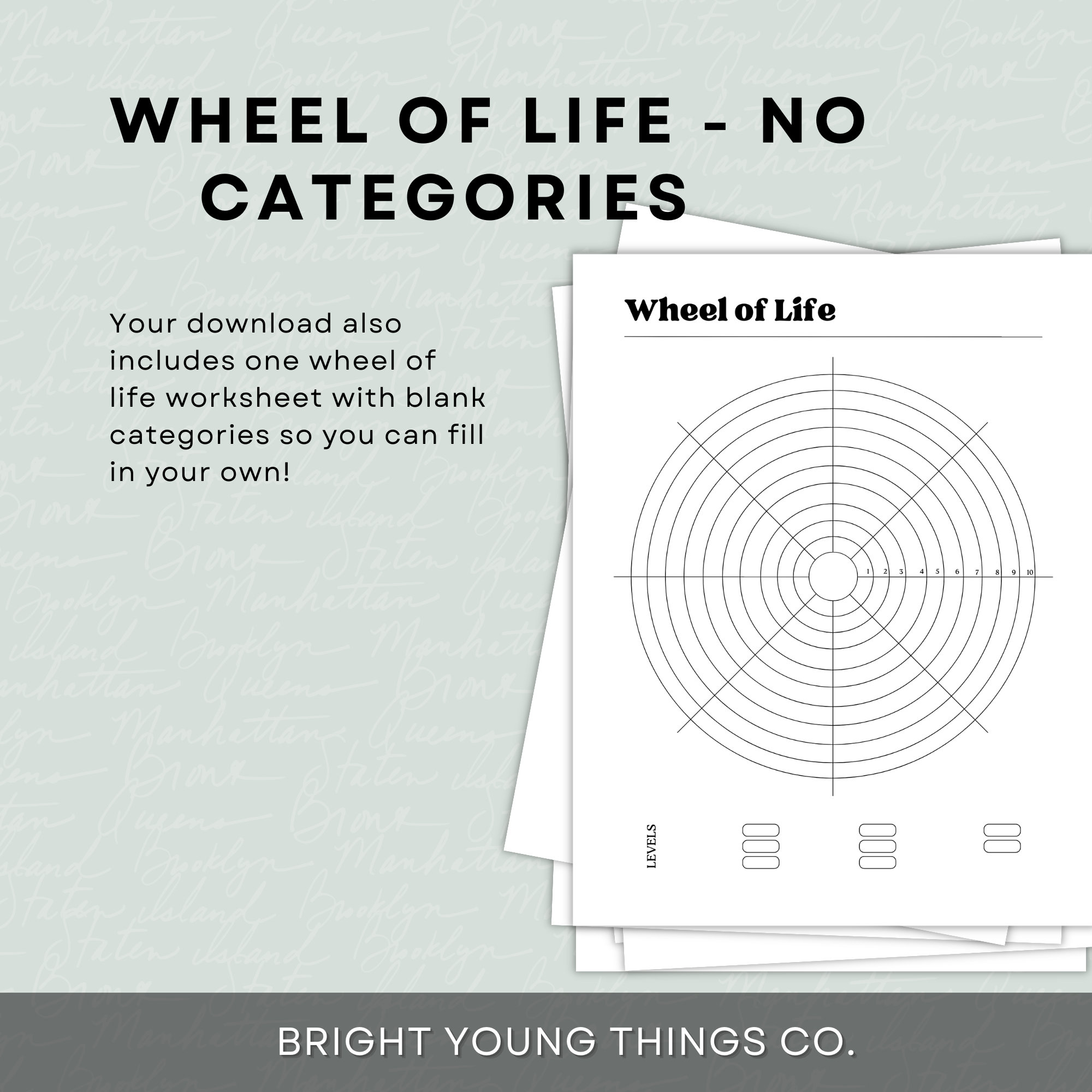 Wheel of Life Printable Worksheet, Wheel of Life PDF Printable, Self ...