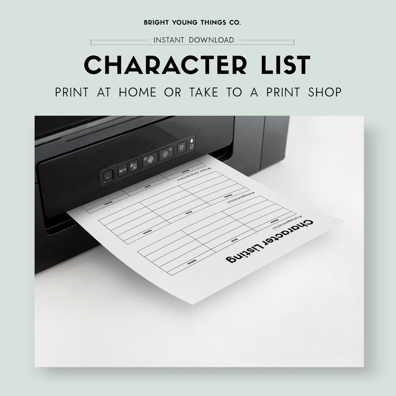 Character Tracker Printable, Novel Writing Worksheets, Novel Writing ...
