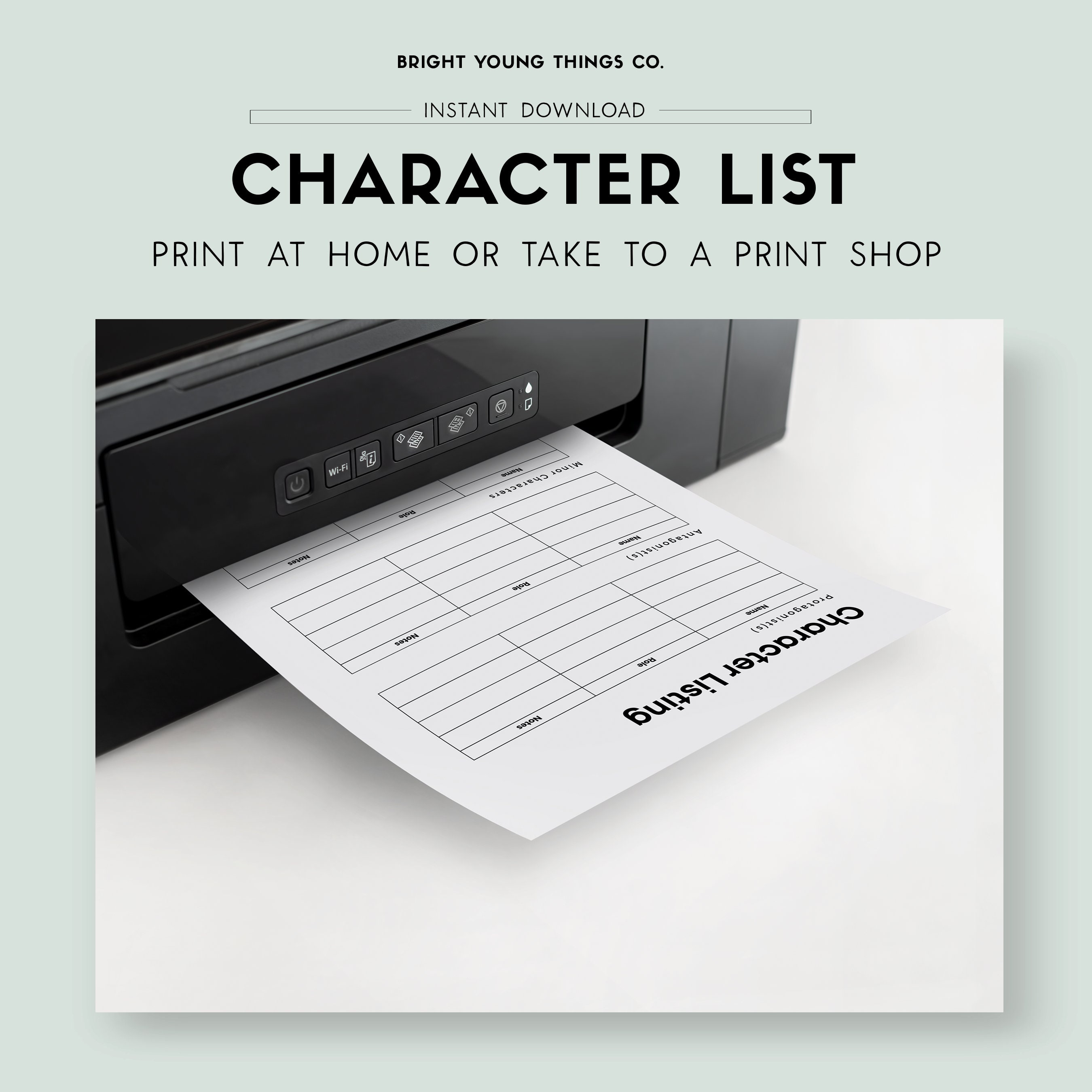 Character Tracker Printable, Novel Writing Worksheets, Novel Writing ...