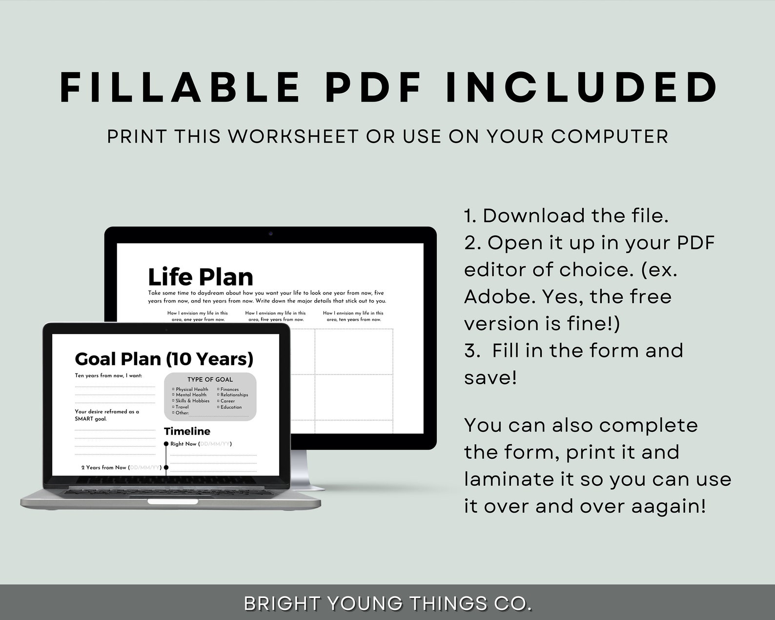 Goal Planning Worksheet Printable, Life Plan Worksheet Printable, SMART ...