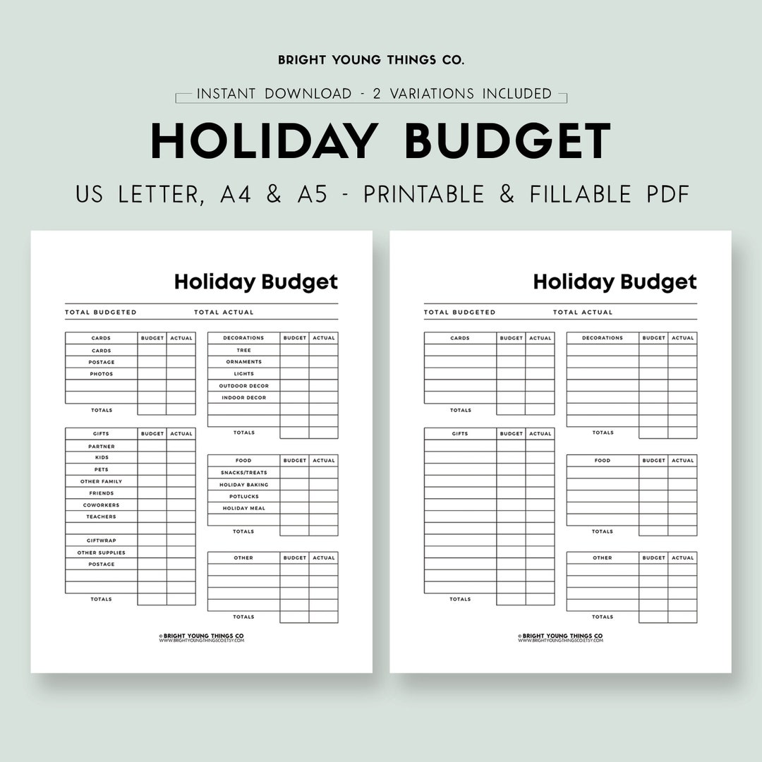 Printable Holiday Budget Planner, Christmas Budget Tracker Printable ...
