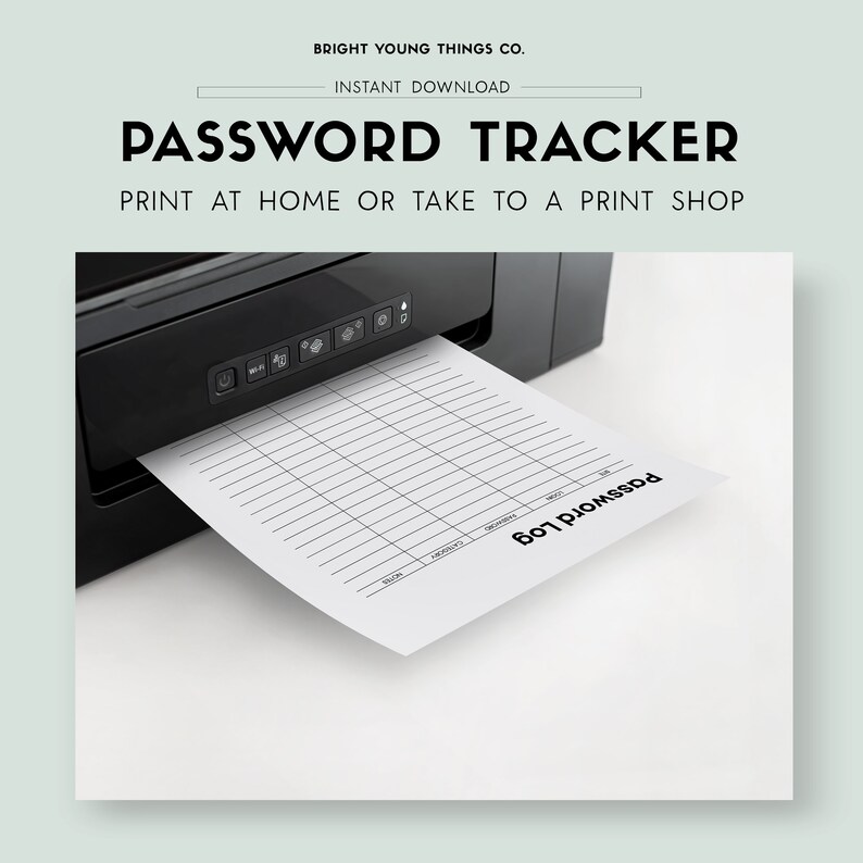 Printable Password Tracker, Printable Password Log, Password Keeper ...
