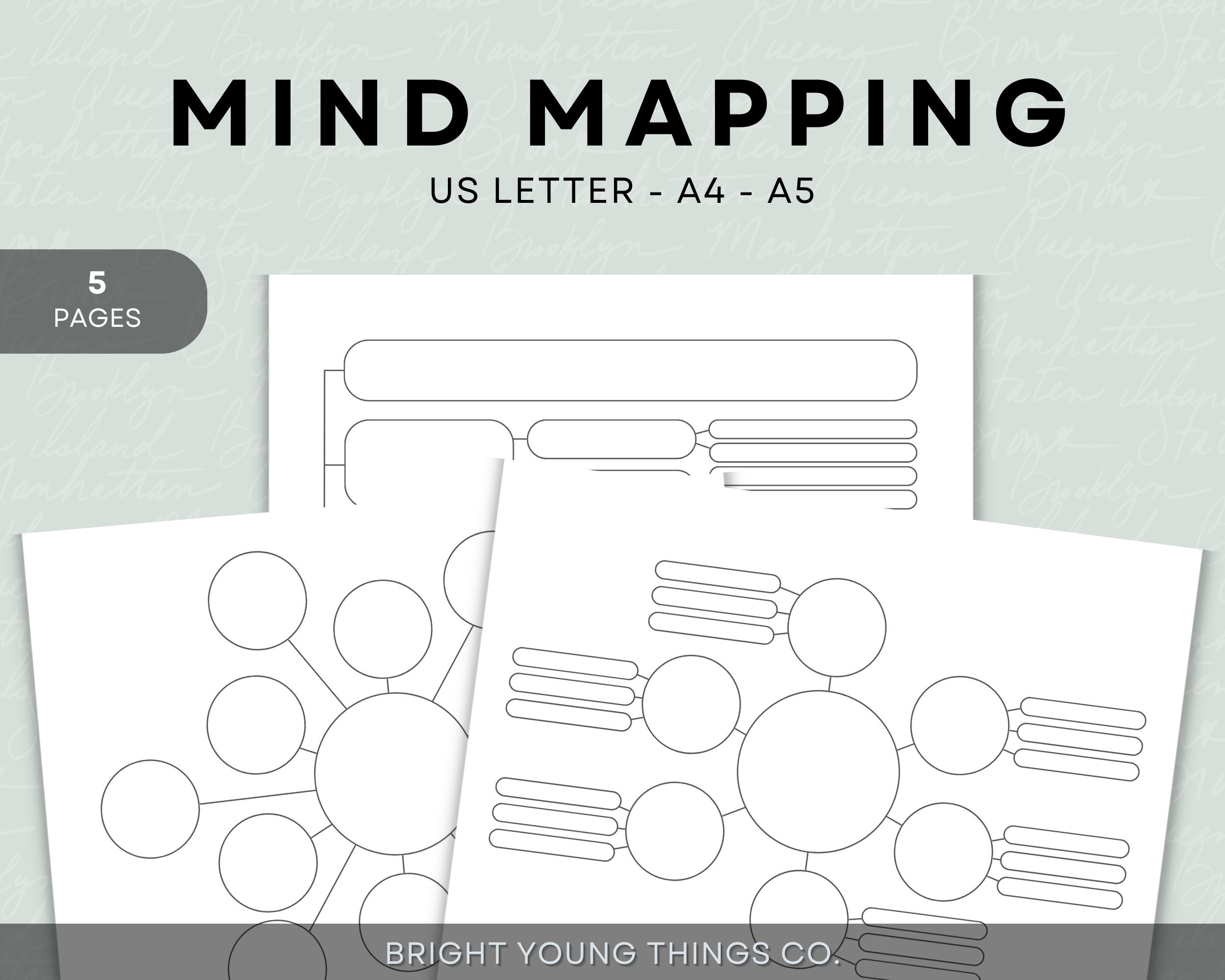 Mind Mapping Template Printable Mind Map Planners Mind Map - Etsy Canada