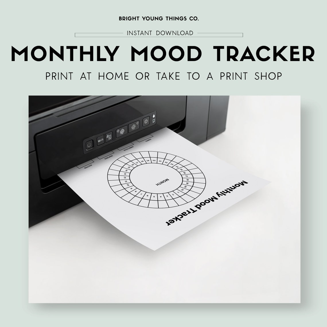 Mood Tracker Template, Monthly Mood Tracker PDF, Printable Mood Tracker ...