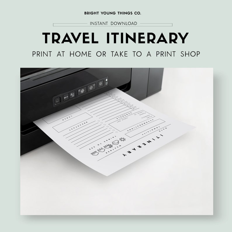 Travel Itinerary Printable, Vacation Plan Printable, Road Trip Planner ...