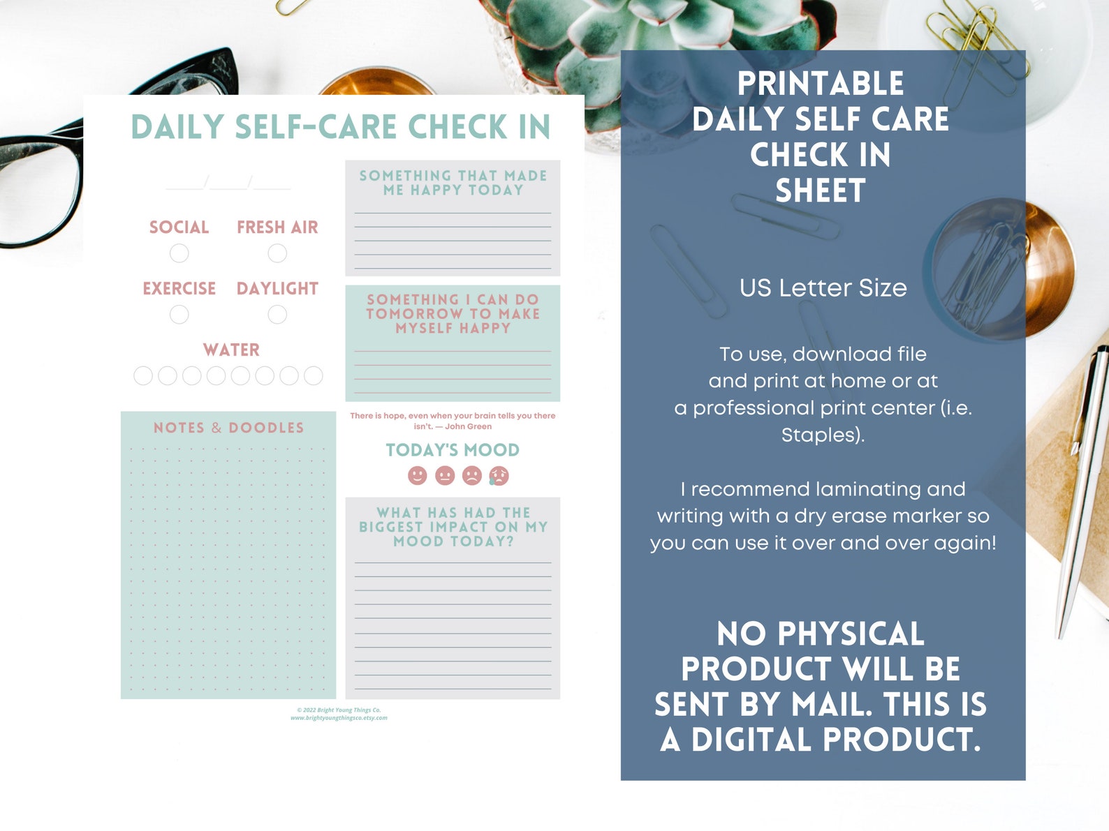 Self Care Planner Mood Tracker Printable Mood Tracker Mood | Etsy UK