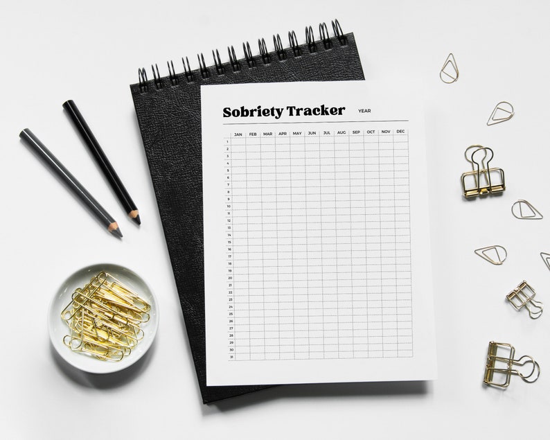 Simple Sobriety Tracker Printable Sobriety Tracker Habit Tracker
