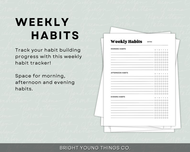 Weekly Habit Tracker Printable, Printable Routine Tracker, Habit ...