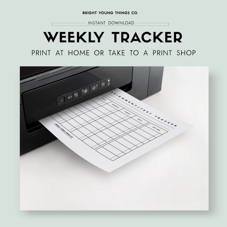 Test and Assignment Weekly Plan, Assignment Tracker Printable ...