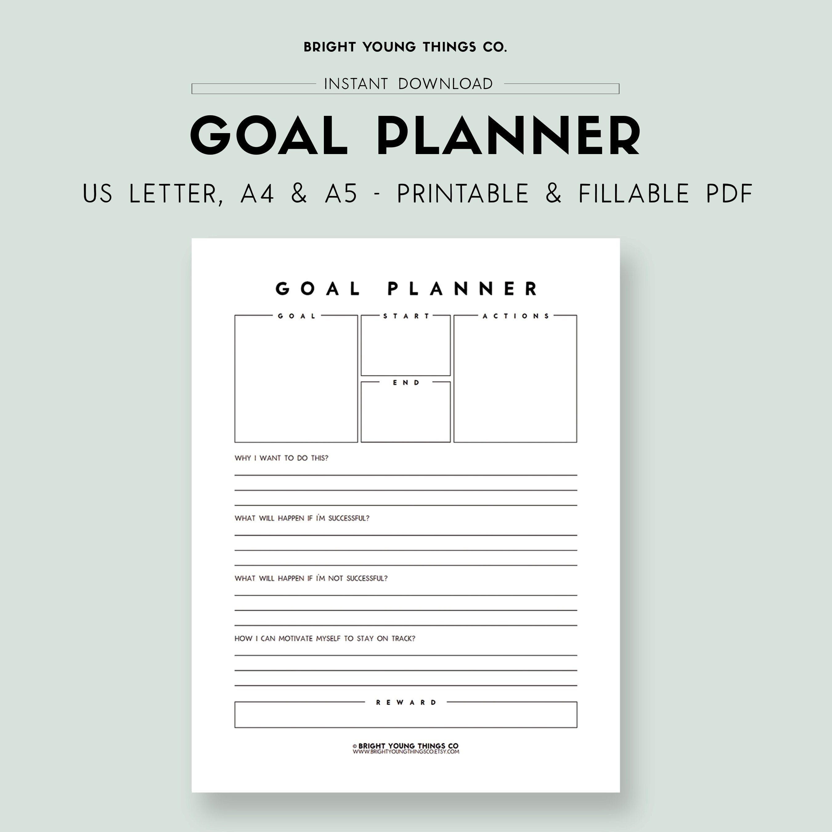 Goal Planner Journal, Goal Planner Printable, Goal Tracker Printable ...