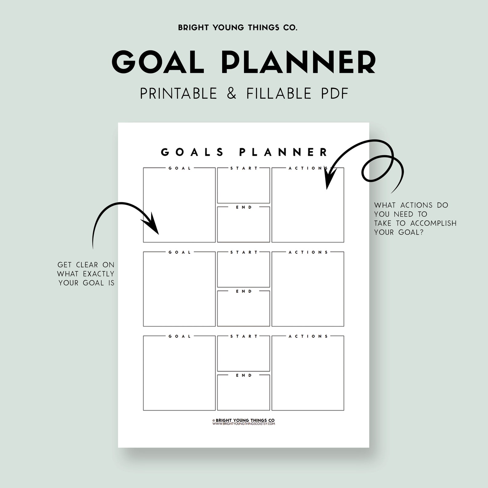 Goal Planner Printable, Goal Planner Journal, Goal Planner Printable ...