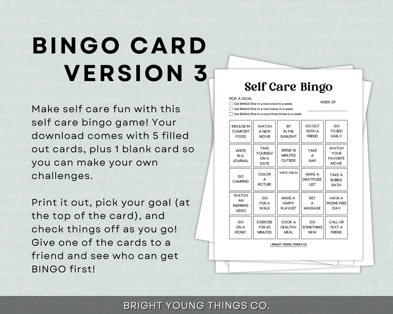 Self Care Bingo, Self Care Game, Self Care Ideas, Mental Health ...