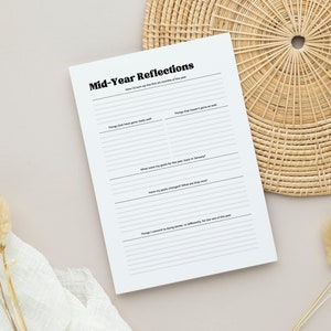 Mid-year Reflection Review Worksheet, Personal Growth Worksheet ...