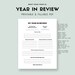 Year in Review Template, Year in Review Printable, Annual Review, Self ...