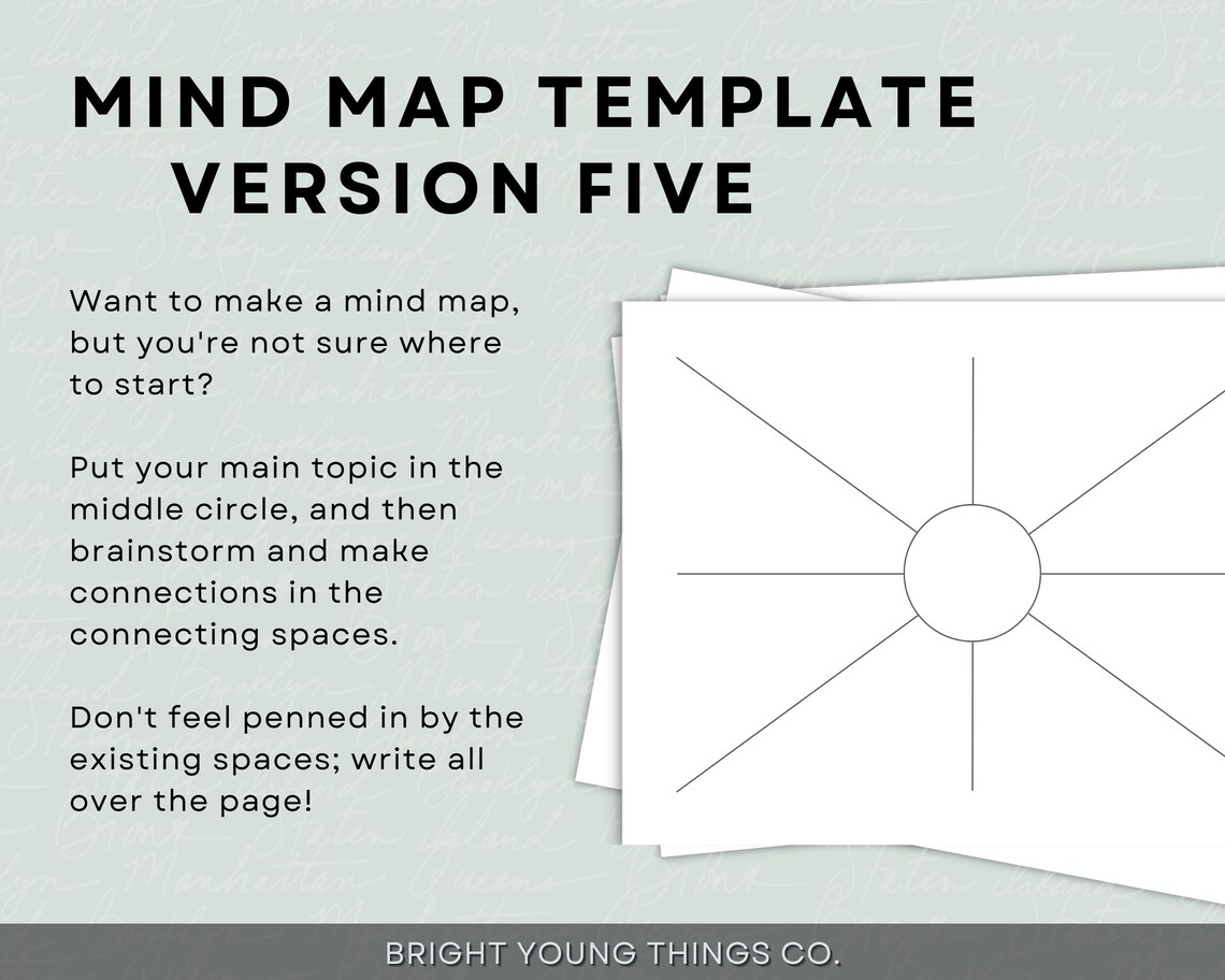 Mind Mapping Template Printable Mind Map Planners Mind Map - Etsy Canada