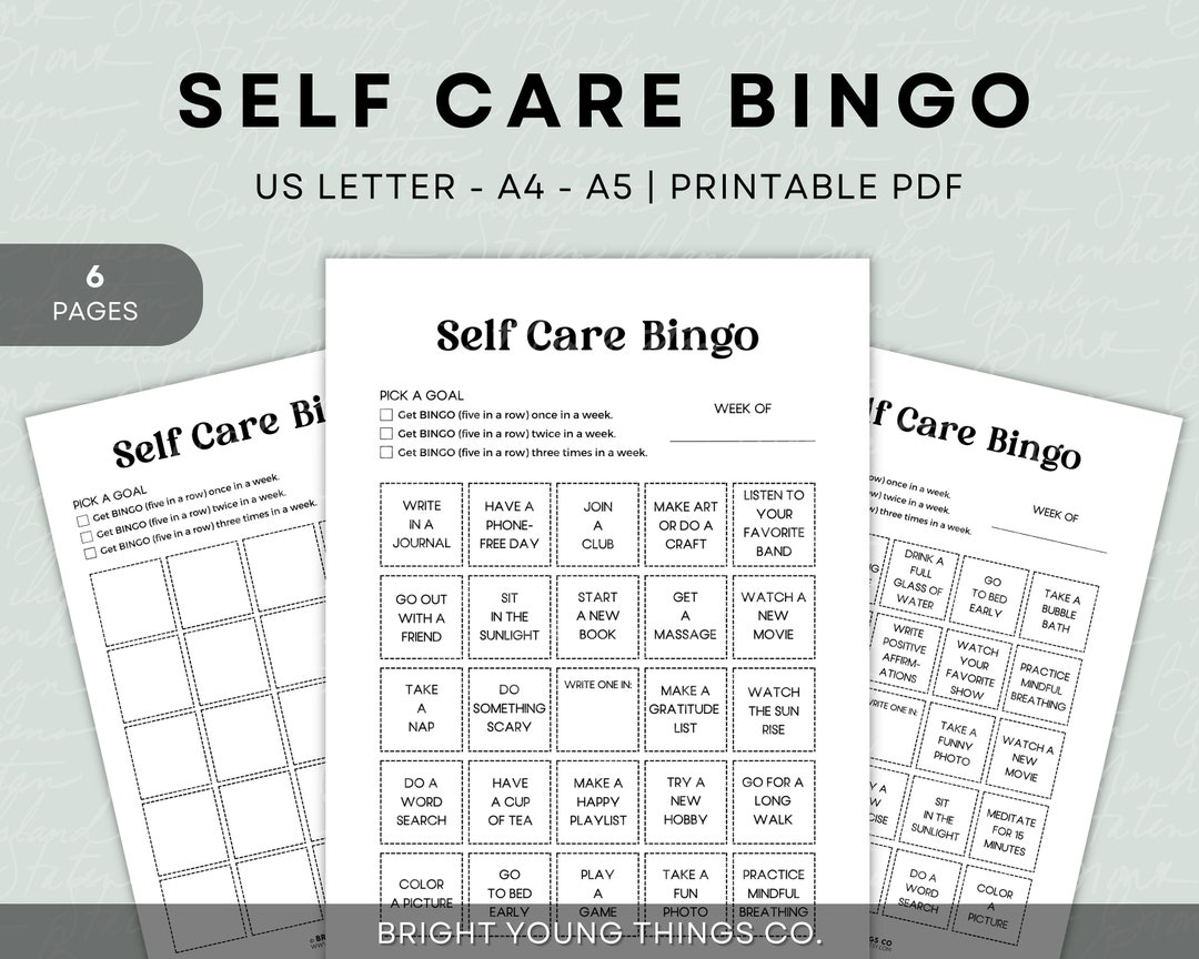 Self Care Bingo, Self Care Game, Self Care Ideas, Mental Health ...