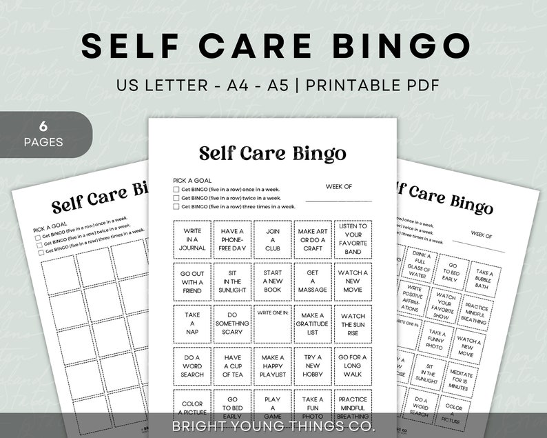 Self Care Bingo, Self Care Game, Self Care Ideas, Mental Health ...