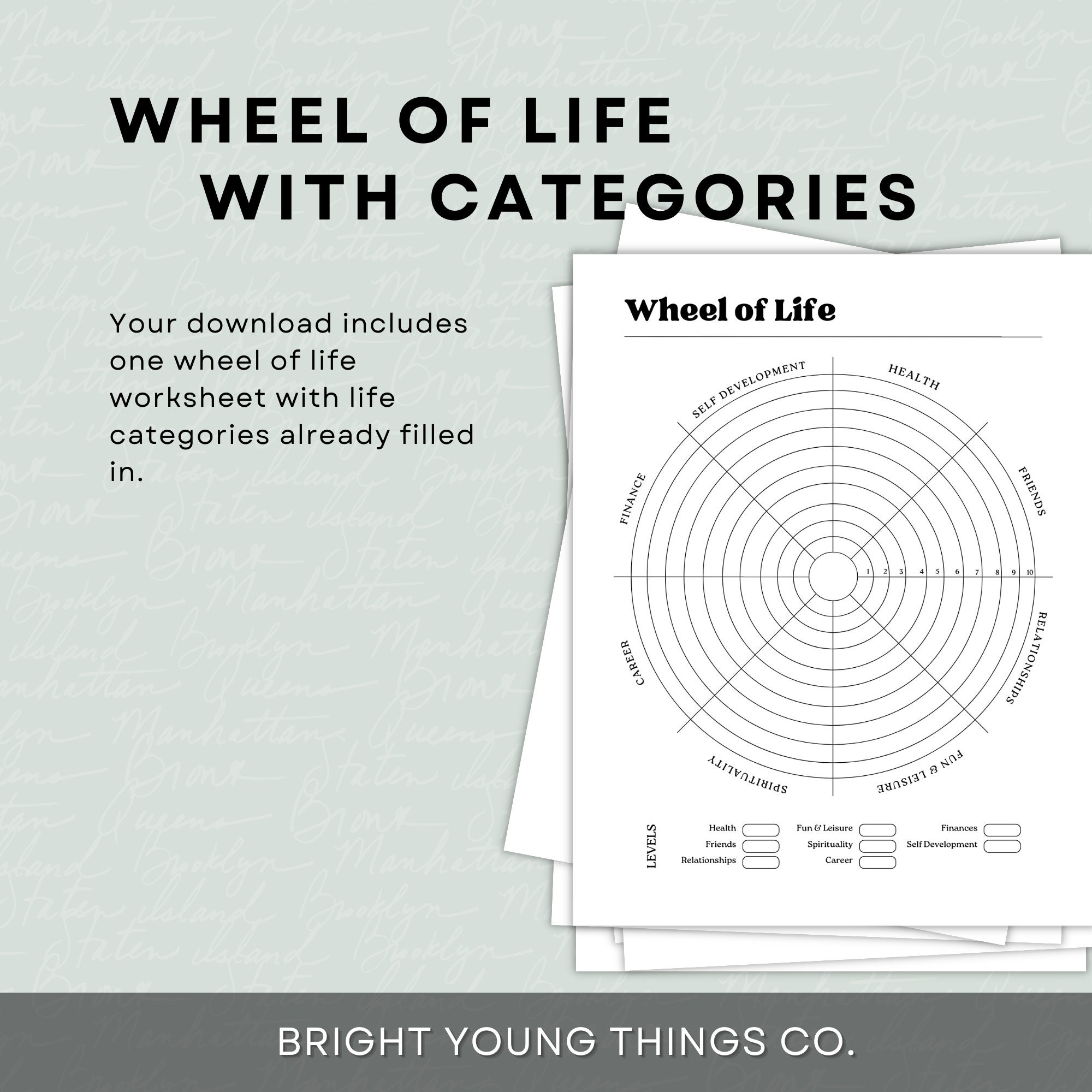 Wheel of Life Printable Worksheet, Wheel of Life PDF Printable, Self ...