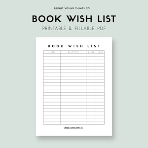 Book Buying Wish List, Reading Wish List, Reading Journal, Books Wish ...