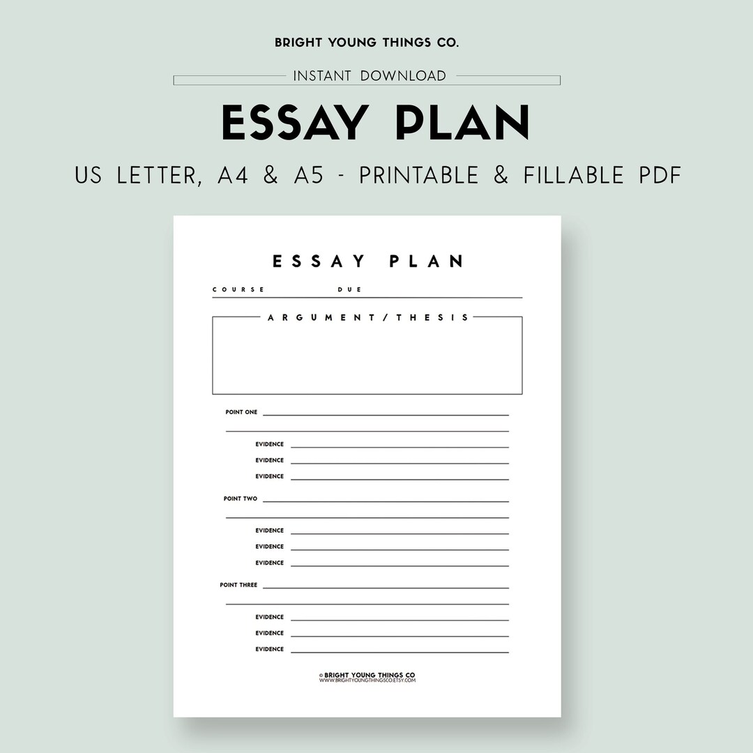 Essay Planner, Printable Essay Planner, Essay Template, Assignment ...
