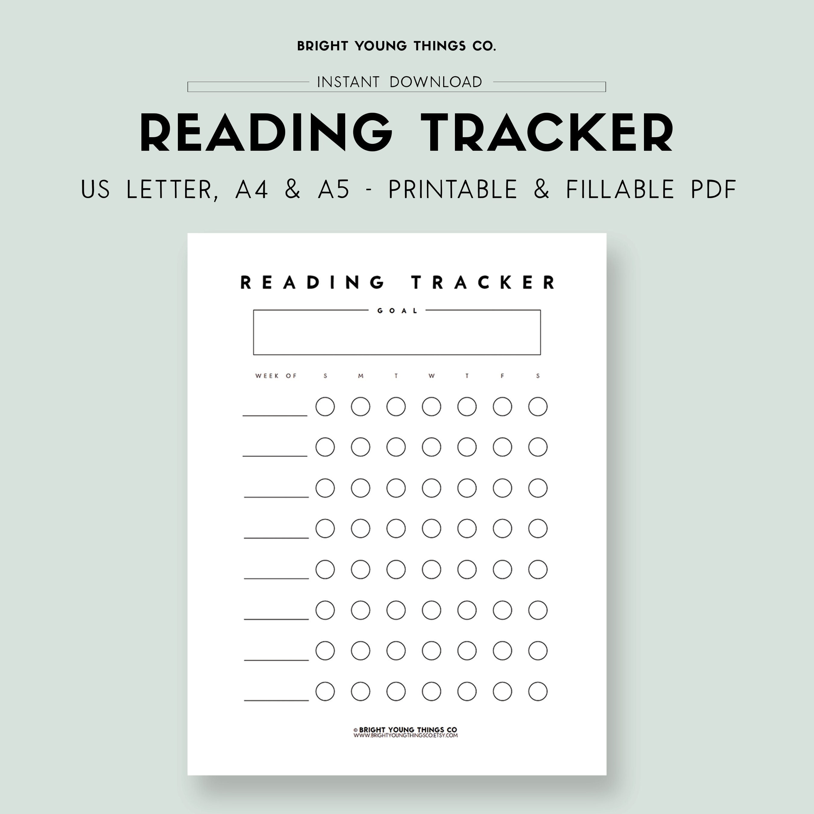 Printable Reading Tracker, Reading Challenge Tracker, Printable Book ...