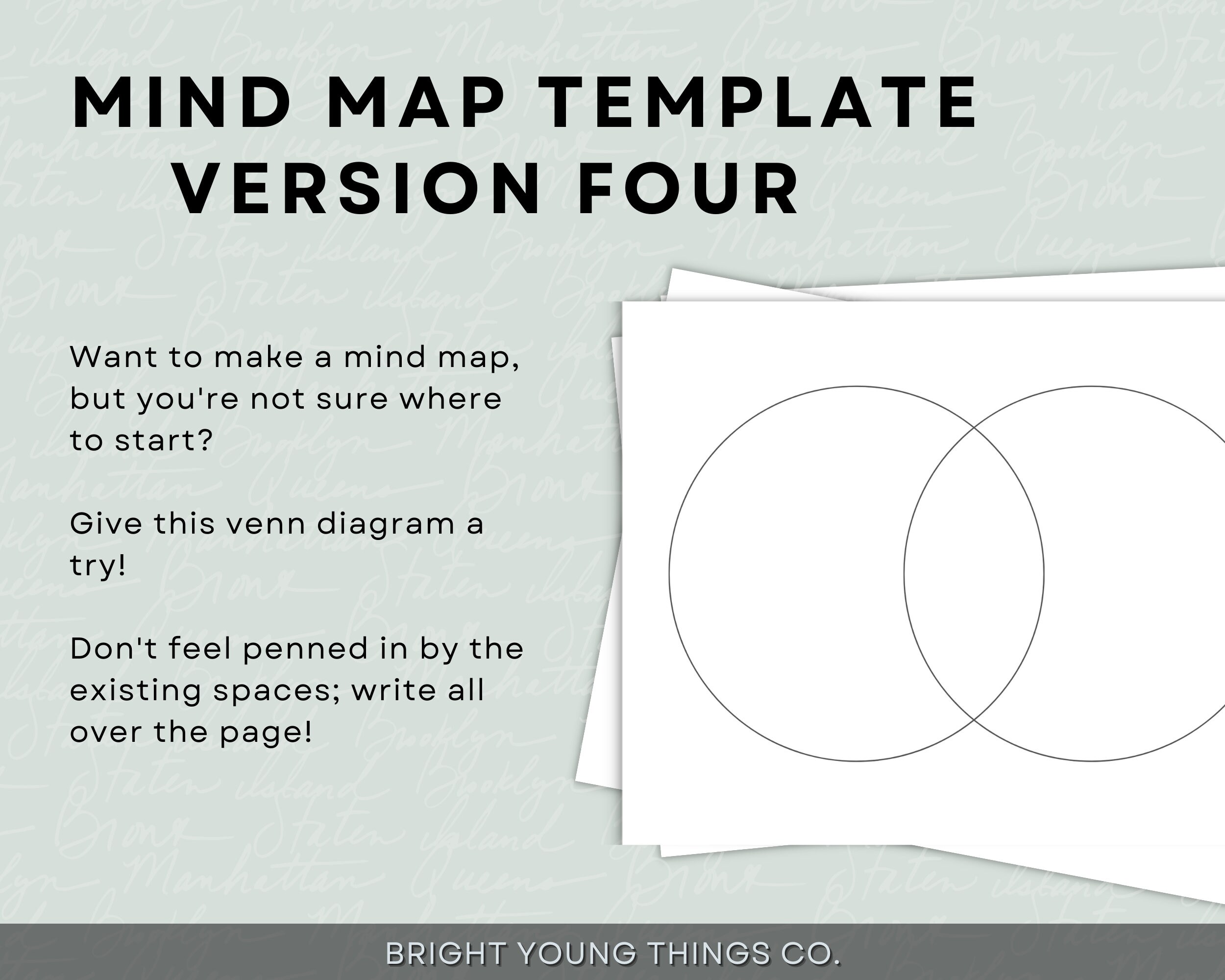 Mind Mapping Template, Printable Mind Map Planners, Mind Map Template ...