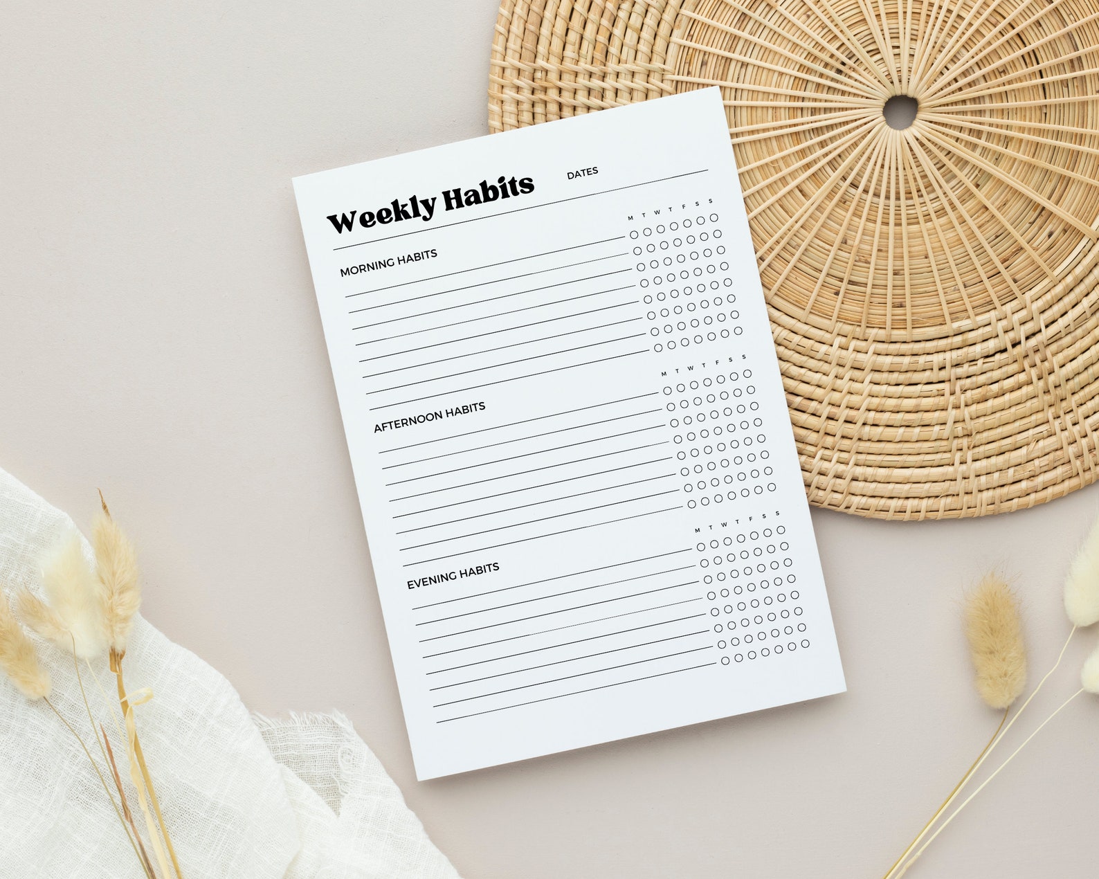 Weekly Habit Tracker Printable, Printable Routine Tracker, Habit ...