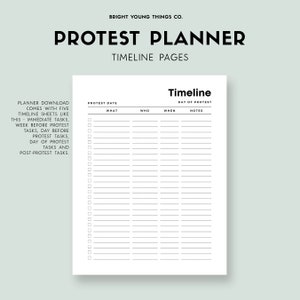 Printable Protest Planner, Protest Plan, Social Justice Protest ...