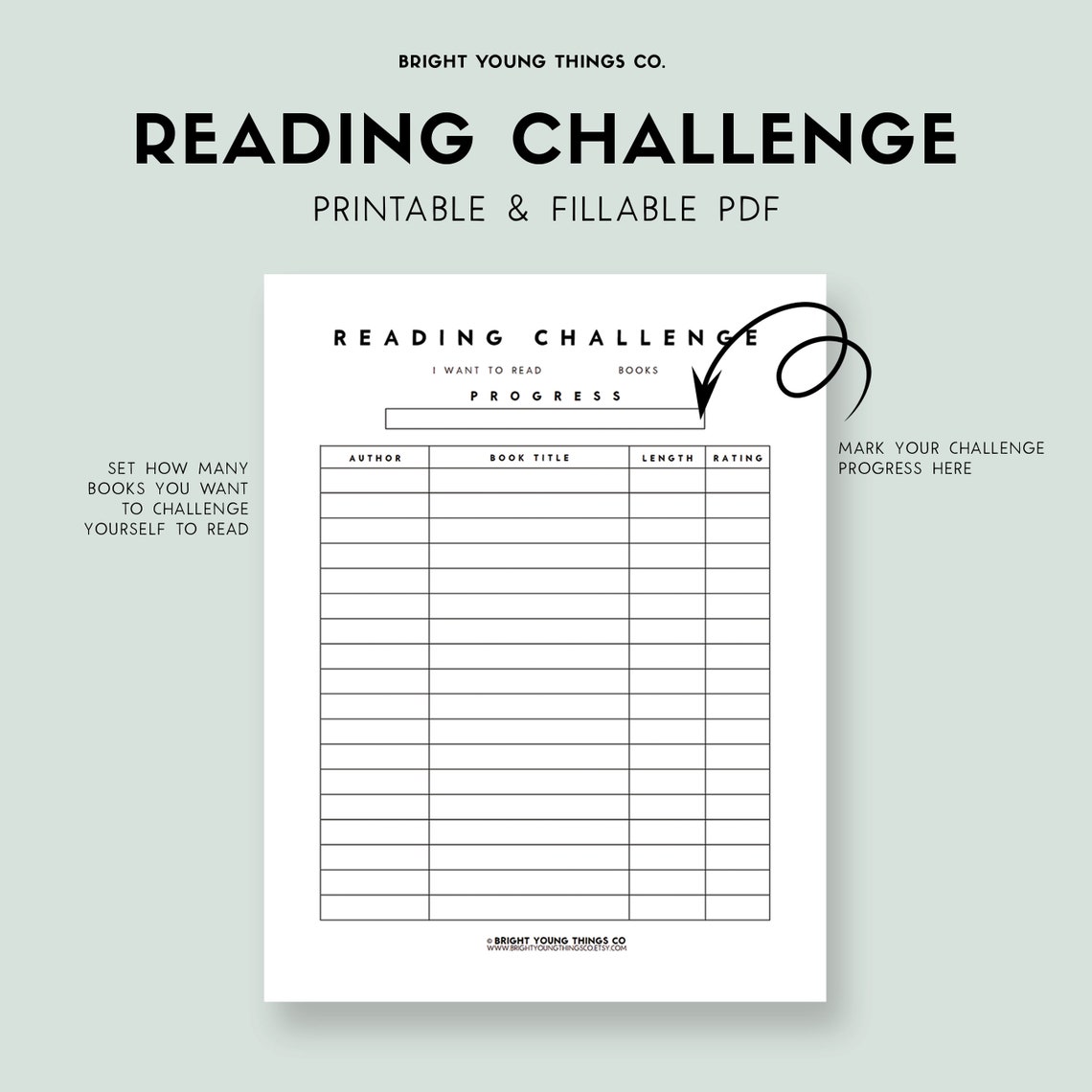 Reading Challenge Tracker Book Challenge Printable Book - Etsy