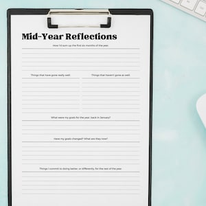 Mid-year Reflection Review Worksheet, Personal Growth Worksheet ...