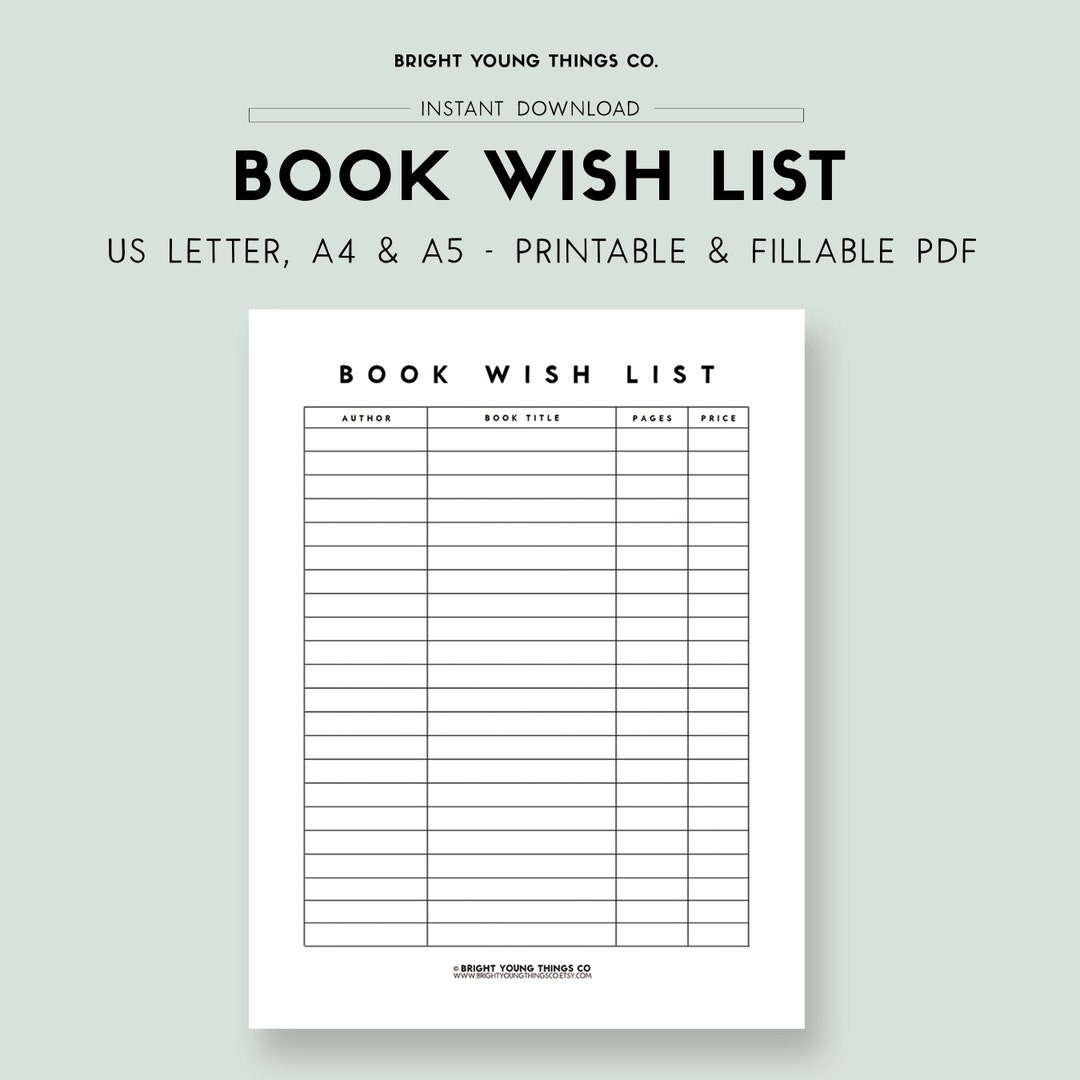Book Buying Wish List, Reading Wish List, Reading Journal, Books Wish ...